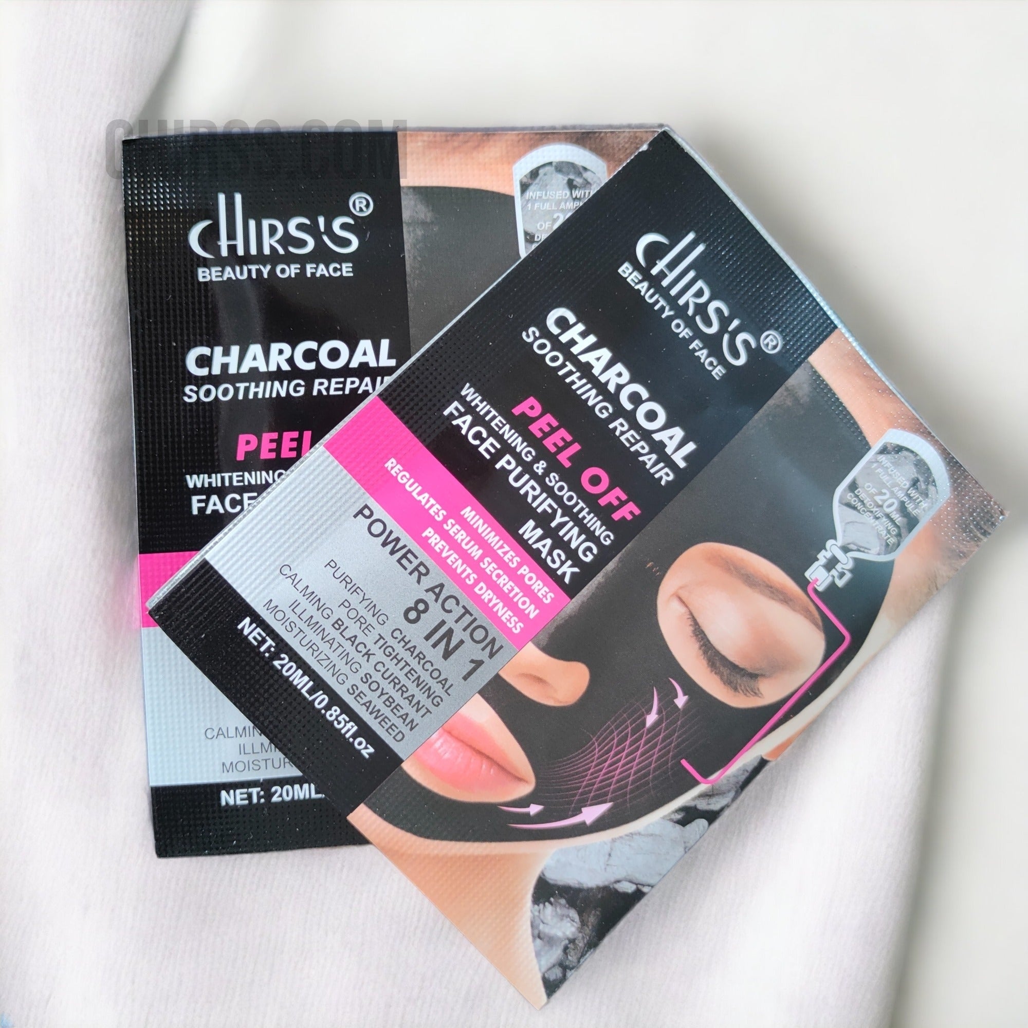 Chirs's Charcoal Soothing Repair Peel Off Face Purifying Mask 8 in 1 P ...